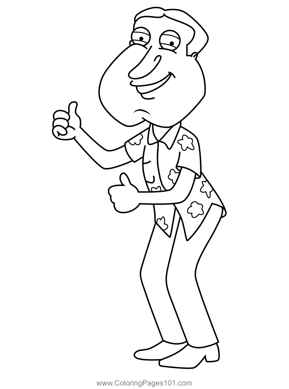 Glenn Quagmire Family Guy Coloring Page for Kids - Free Family Guy ...
