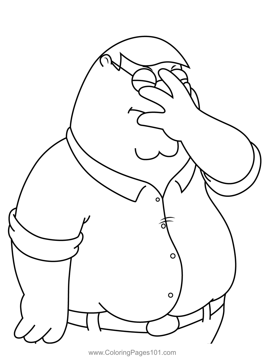 Peter Griffin Facepalming Family Guy Coloring Page for Kids - Free ... Peter Griffin Facepalming Family Guy Coloring Page for Kids - Free ...