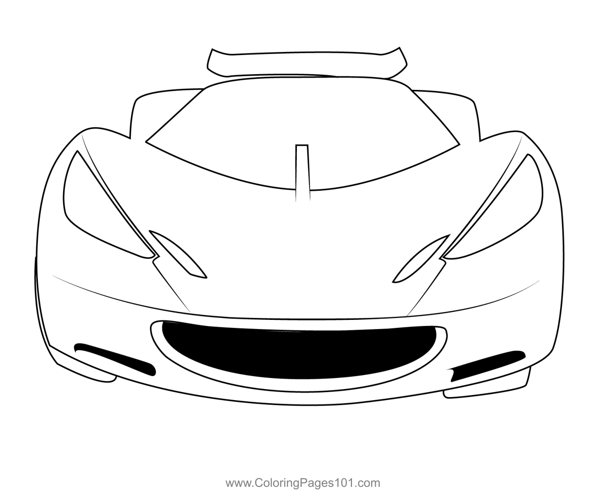 Front Lotus Hot Wheels Coloring Page for Kids - Free Hot Wheels ...