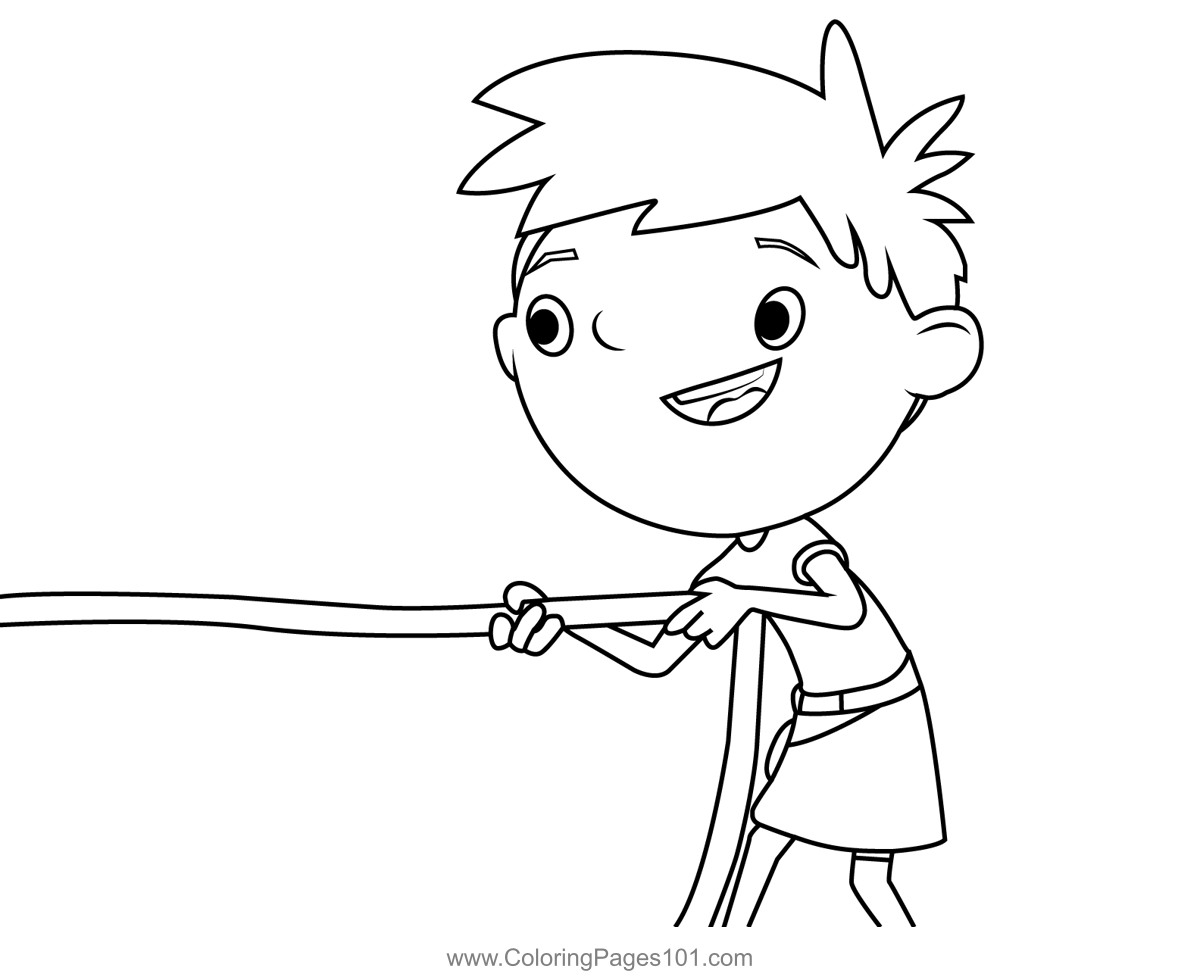 Justin Enjoyed Lifting Rope Justin Time Coloring Page for Kids - Free ...