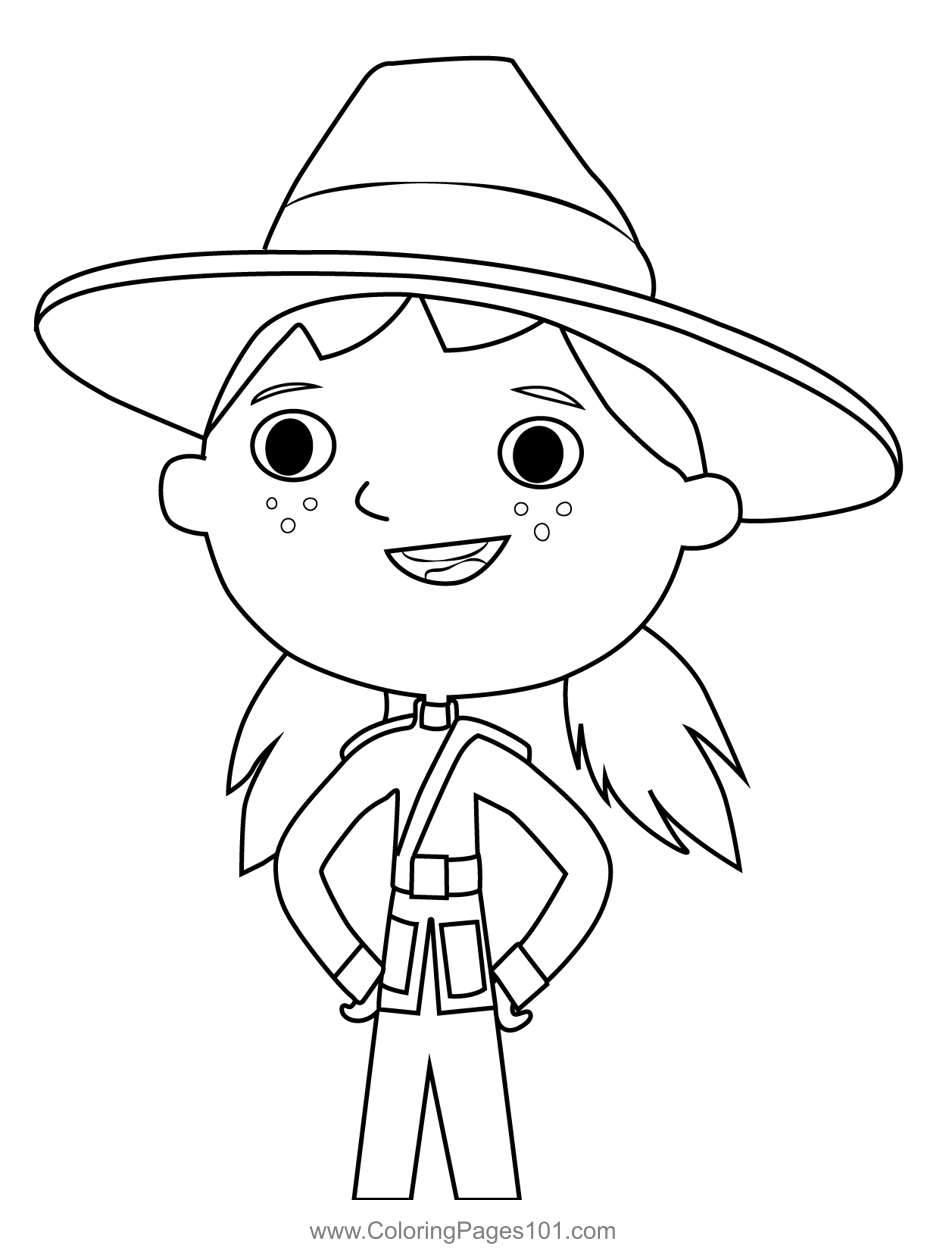 Olive Wearing Canadian Police Uniform Justin Time Coloring Page for ...