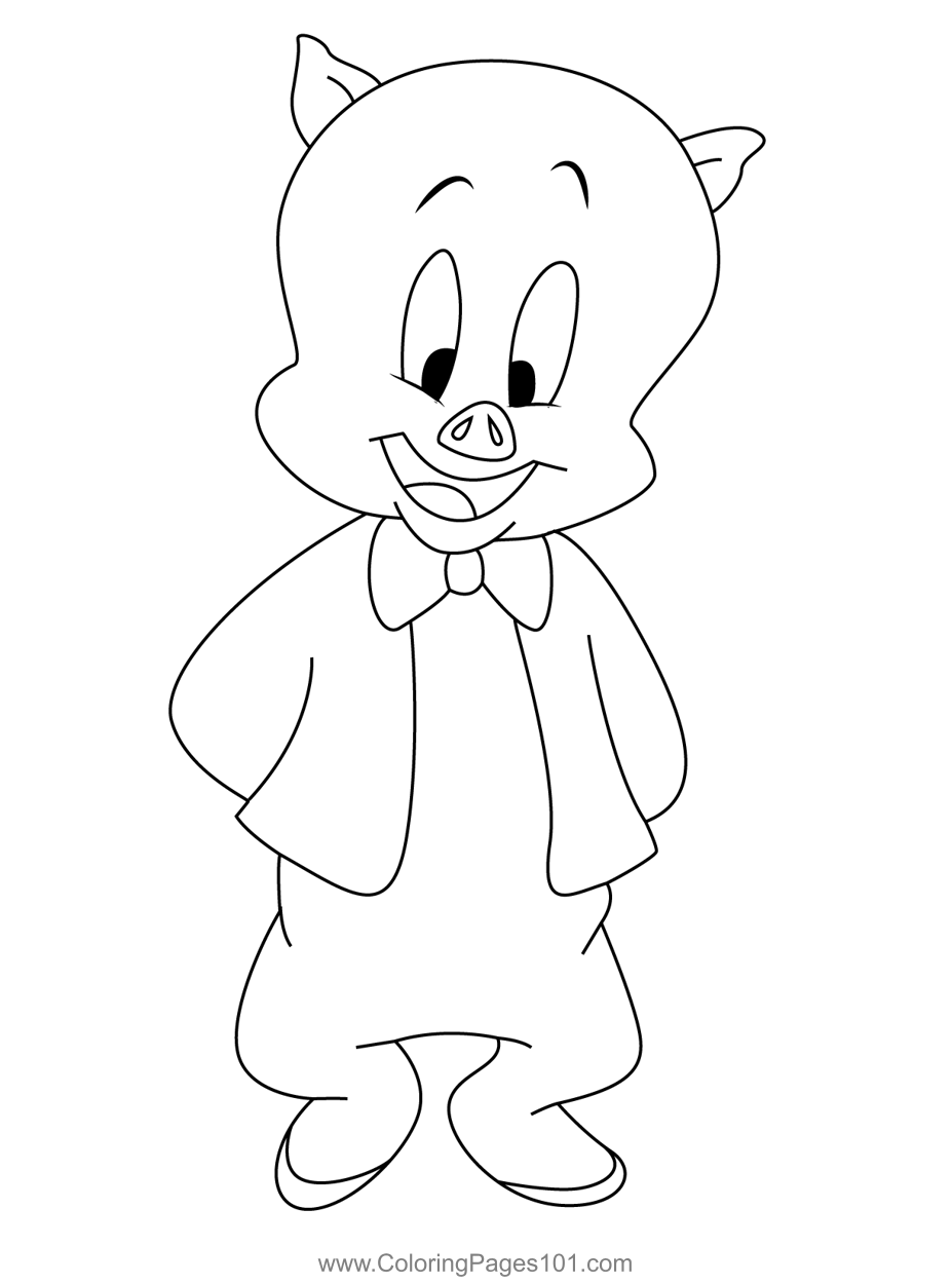 Porky Coloring Pages Looney Tunes Fudd Speedy Cartoon Printable ...