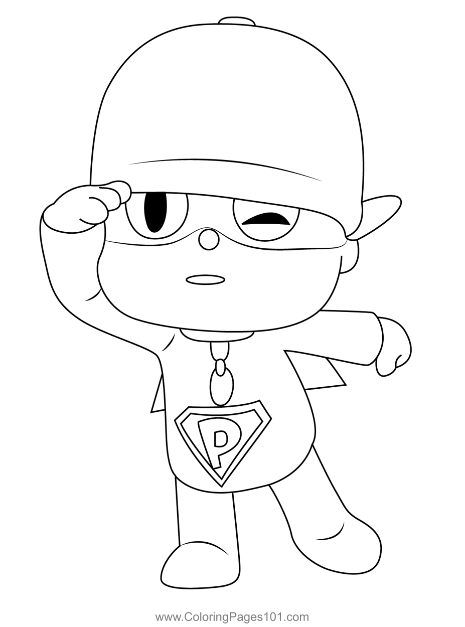 Pocoyo See Coloring Page for Kids - Free Pocoyo Printable Coloring ...