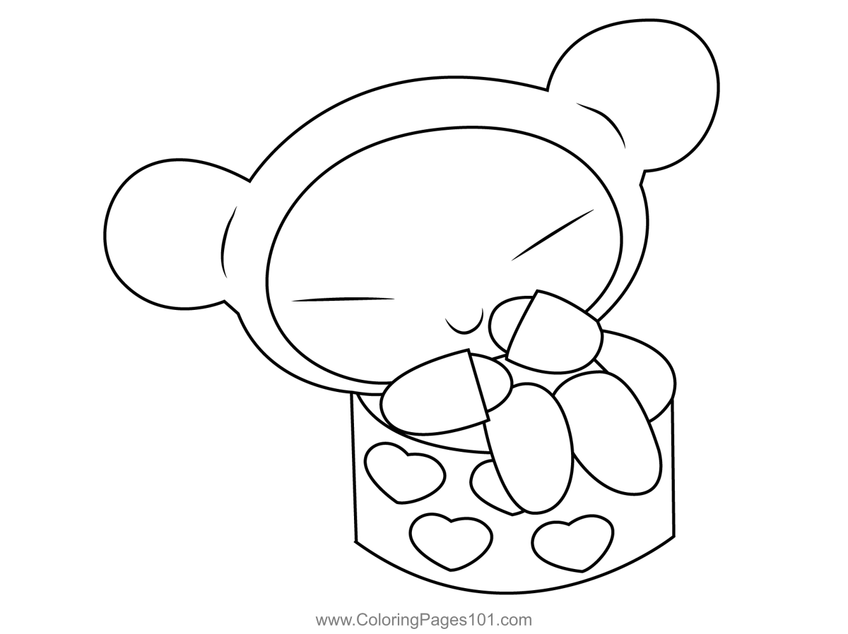 Pucca Sitting Coloring Page for Kids - Free Pucca Printable Coloring ...
