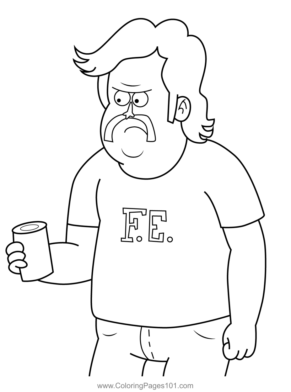 Chuck Regular Show Coloring Page for Kids - Free Regular Show Printable ...