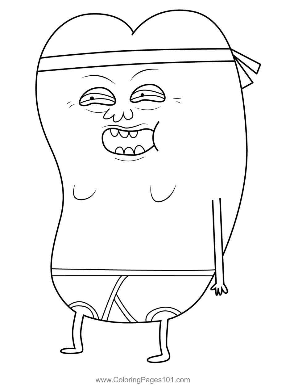Coffee Bean Regular Show Coloring Page for Kids - Free Regular Show ...