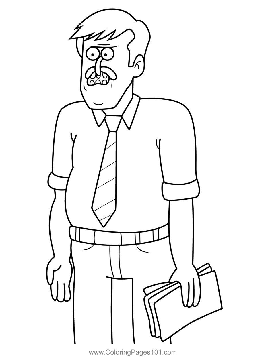 Principal Dean Regular Show Coloring Page for Kids - Free Regular Show ...