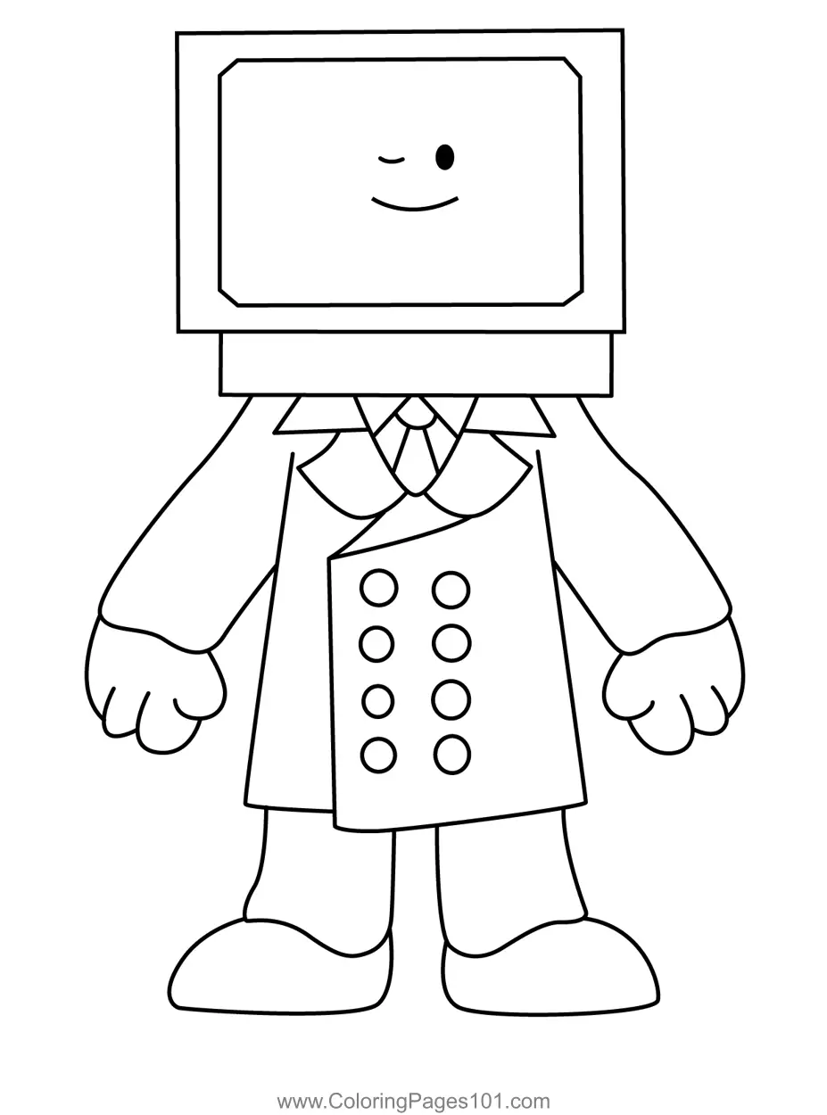 TV Man Coloring Page for Kids - Free Skibidi Toilet Printable Coloring ...