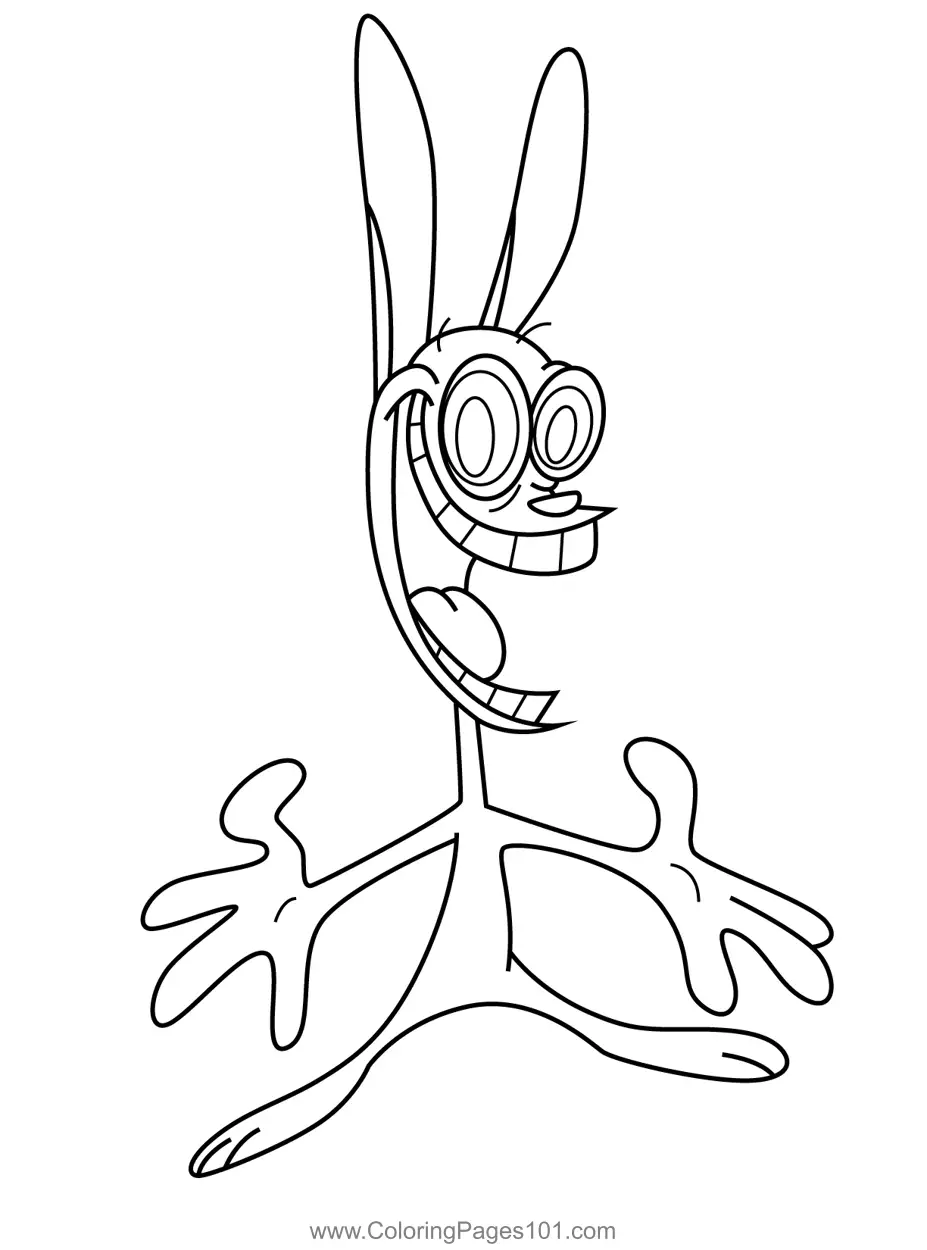 Ren Höek Happy The Ren & Stimpy Show Coloring Page for Kids - Free The ...