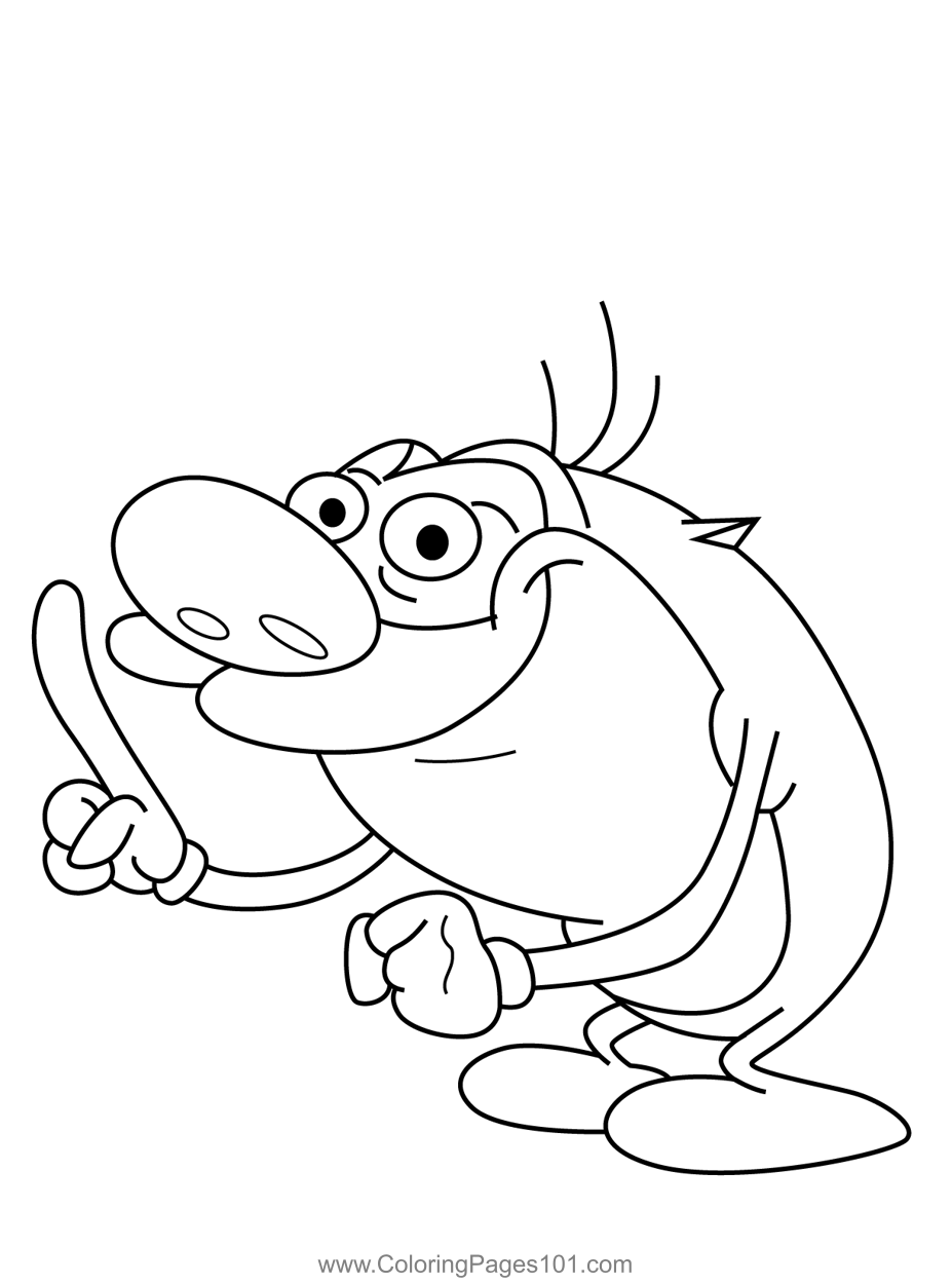 Stimpy Explaining The Ren & Stimpy Show Coloring Page for Kids - Free ...