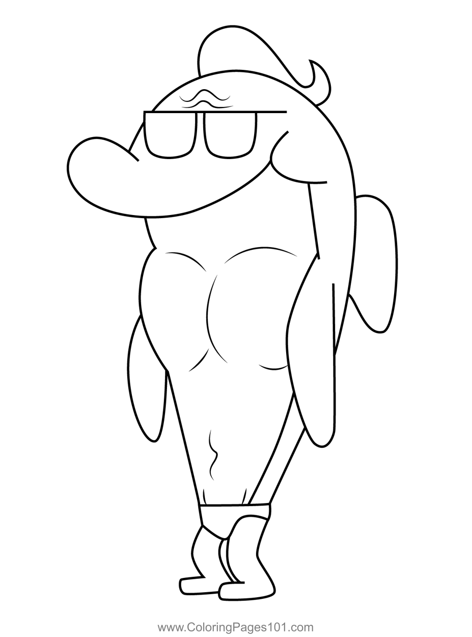 Blond Dolphin Zig and Sharko Coloring Page for Kids - Free Zig and ...