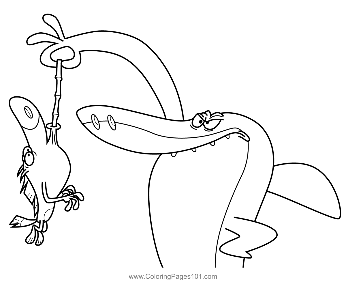 Sharko Caguht Zig Zig and Sharko Coloring Page for Kids - Free Zig and ...