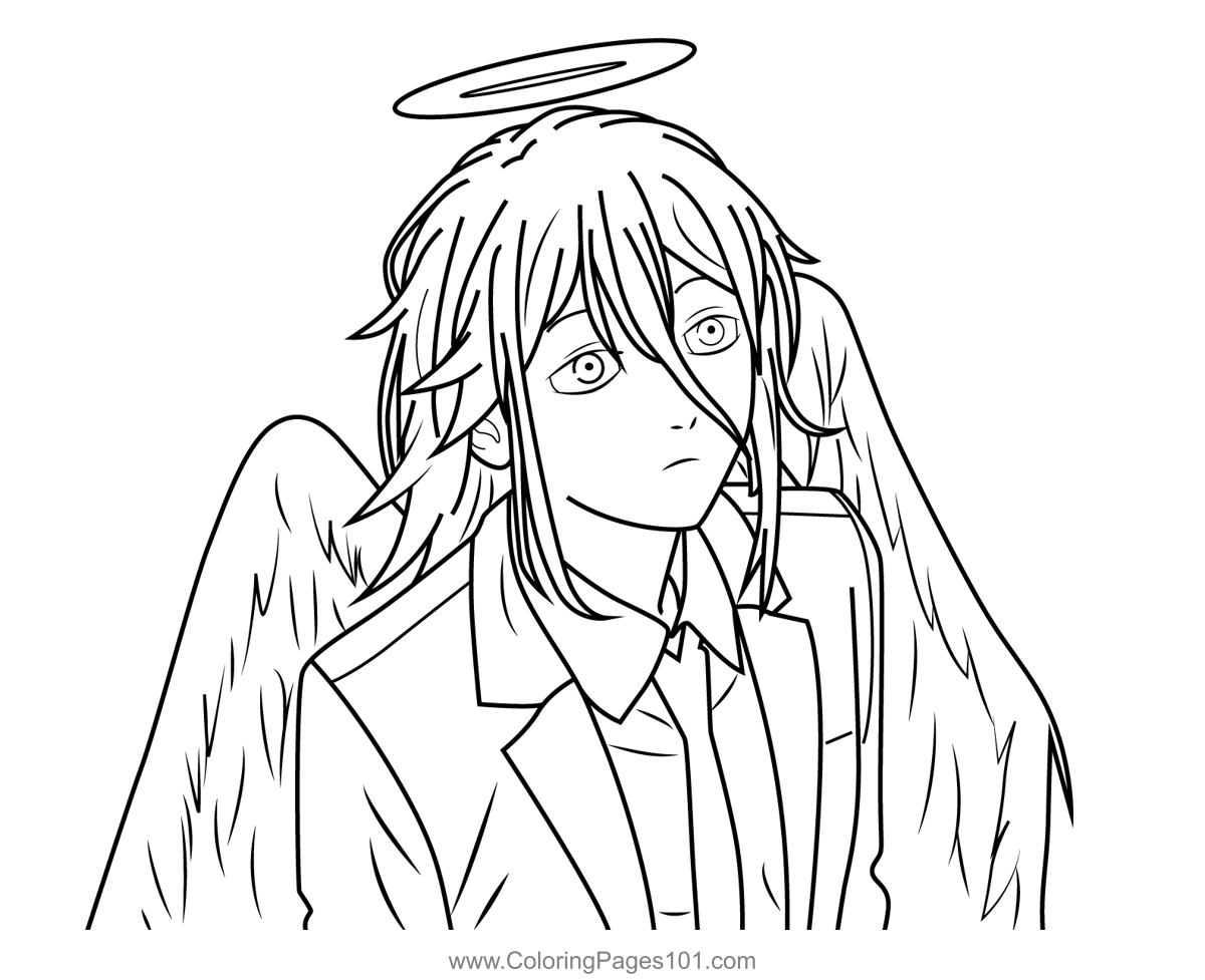 Angel Devil Chainsaw Man Coloring Page for Kids - Free Chainsaw Man ...