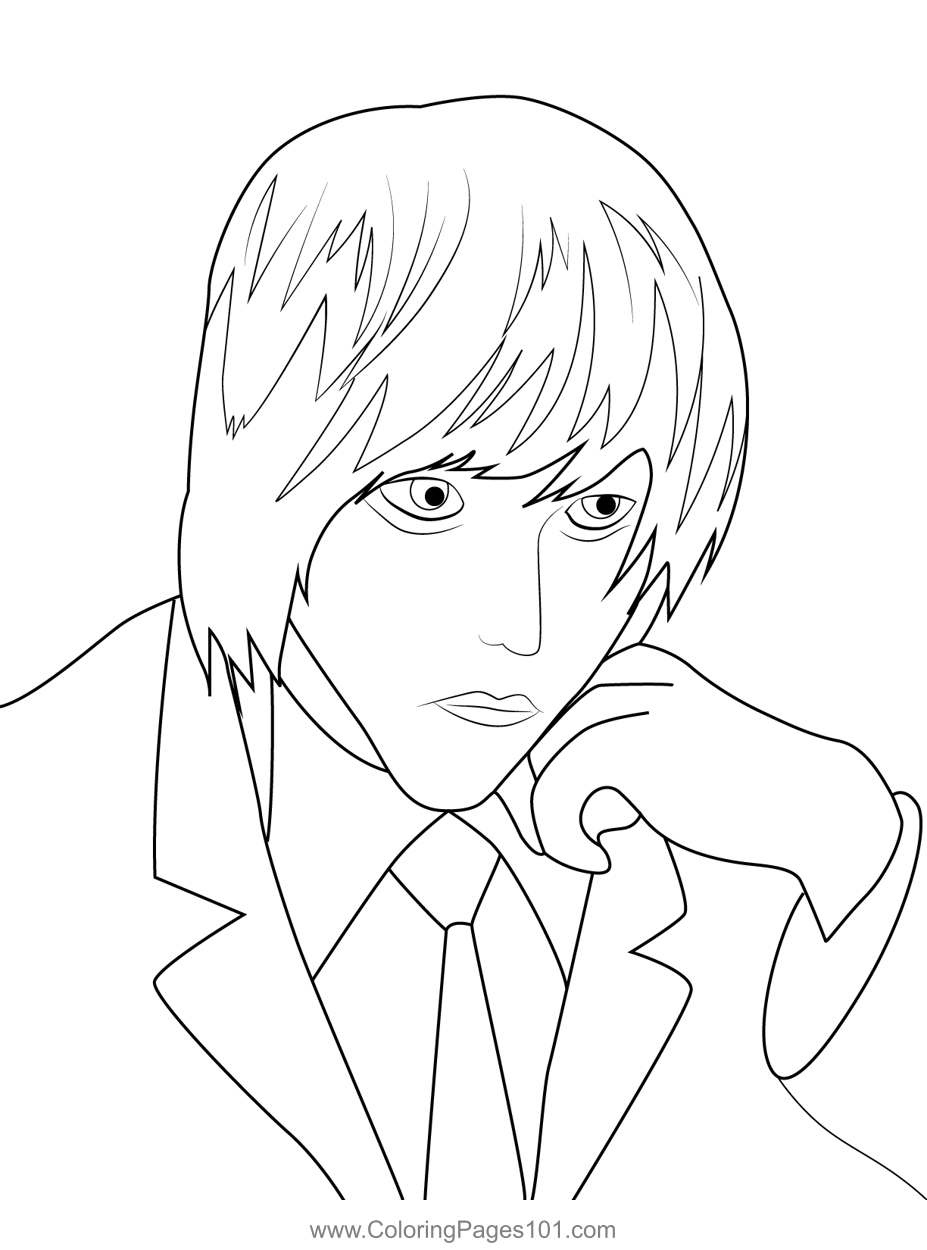 Shuichi Aizawa Death Note Coloring Page for Kids - Free Death Note ...