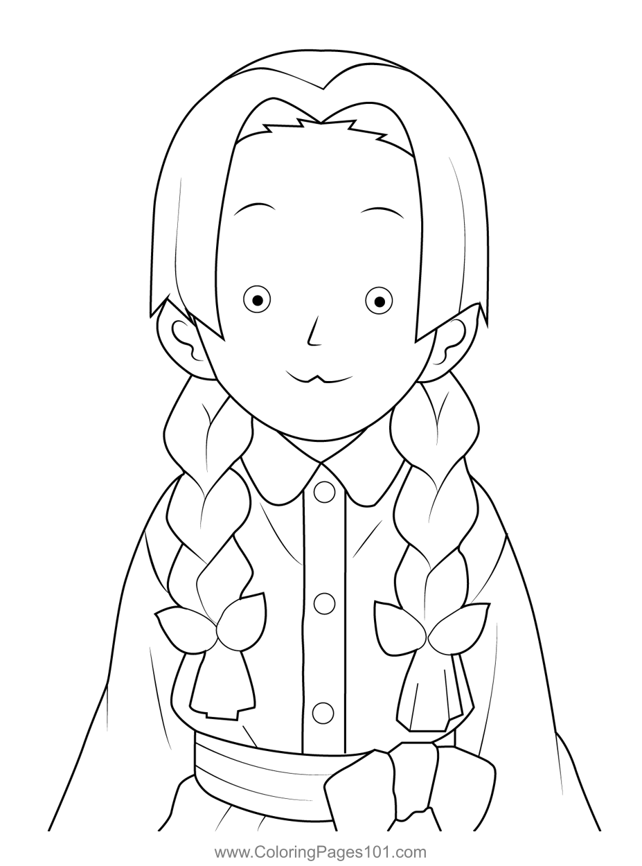 Naho Takada Demon Slayer Coloring Page for Kids - Free Demon Slayer ...