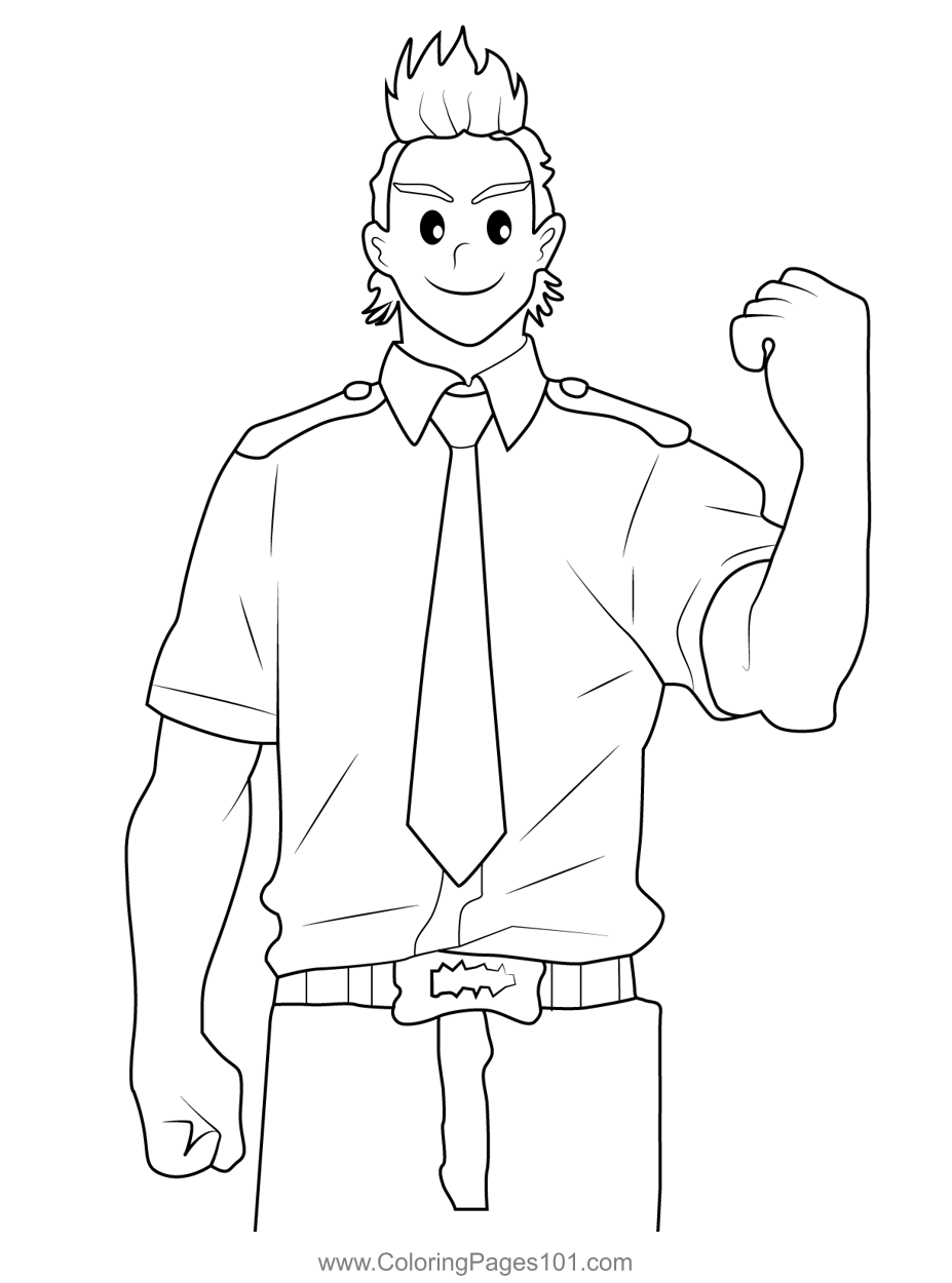 Mirio Togata Student Uniform My Hero Academia Coloring Page for Kids ...
