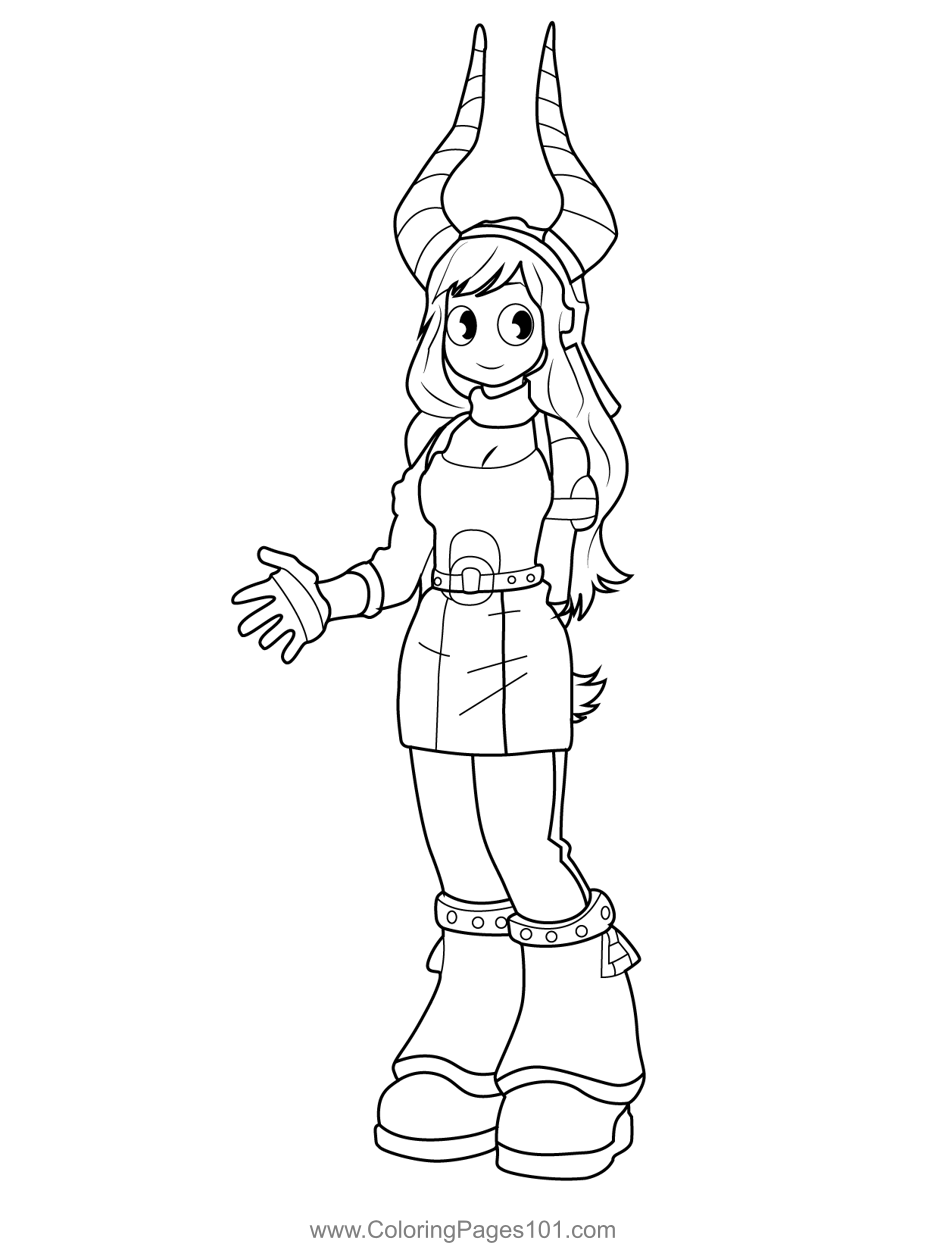Pony Tsunotori My Hero Academia Coloring Page for Kids - Free My Hero ...