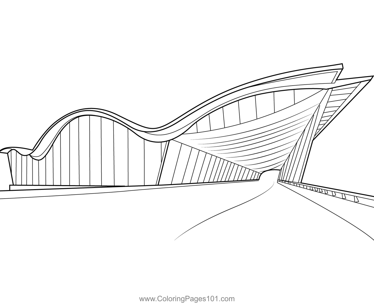 Tower Coloring Shanghai Pages Cn Towers Famous Financial Drawing Jinmao ...