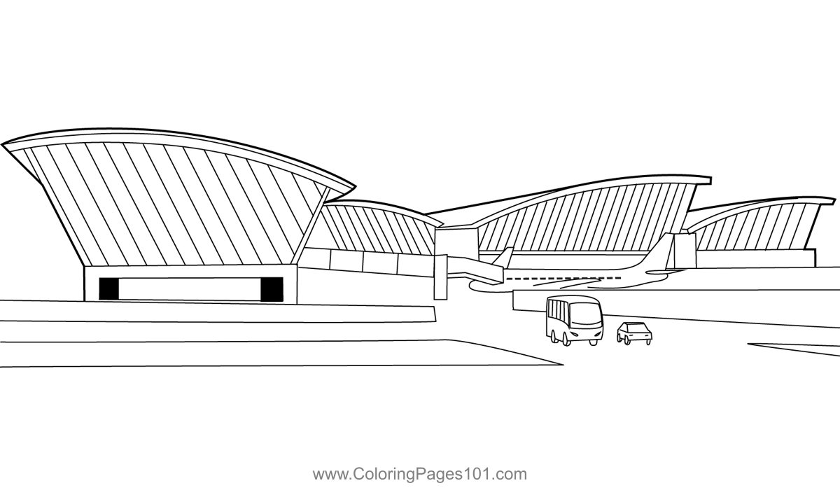 Shanghai Pudong Airport Coloring Page for Kids - Free China Printable ...