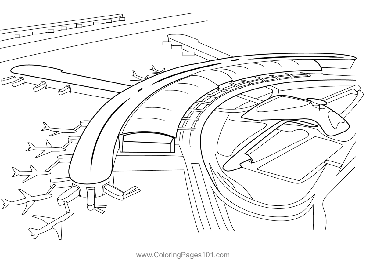 Singapore Changi Airport Singapore Coloring Page for Kids - Free ...