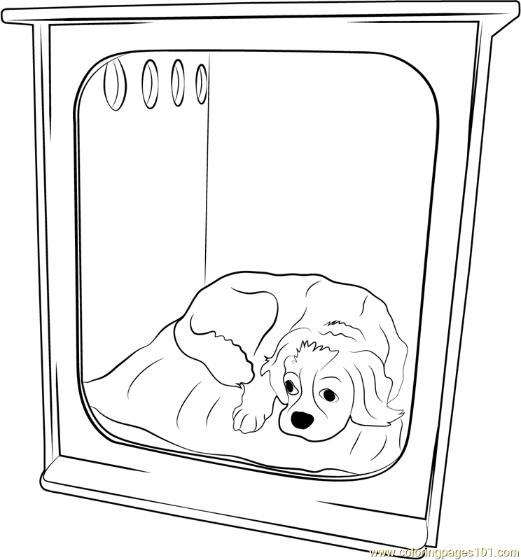 Dog Home Coloring Page for Kids - Free Dog House Printable Coloring ...