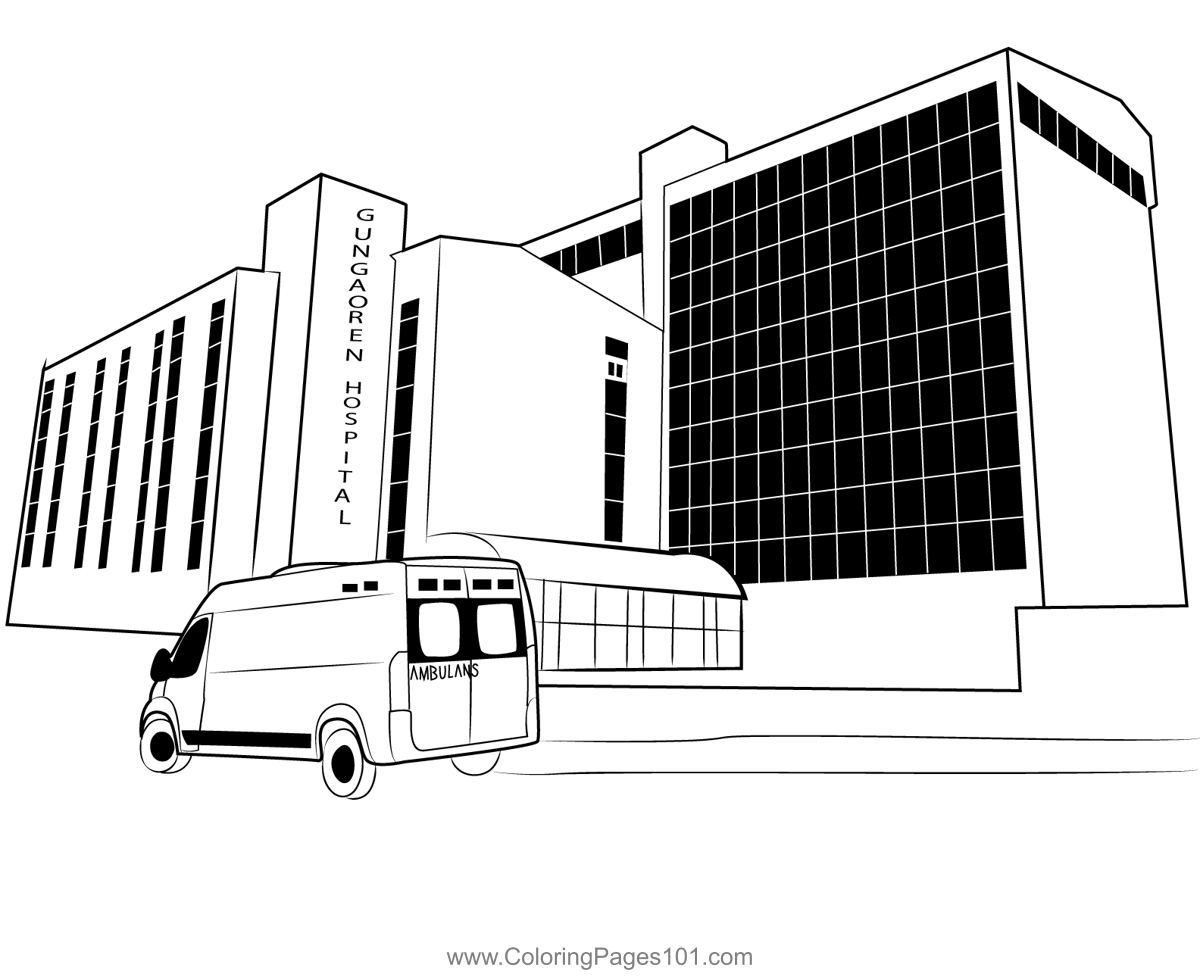 Colouring Pages Of Hospital Building Coloring