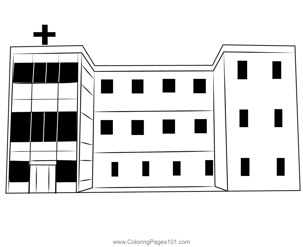 Hospital 5 Coloring Page for Kids - Free Hospitals Printable Coloring ...