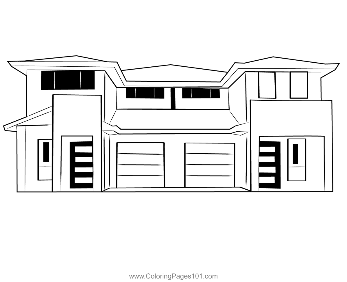 Duplex House 8 Coloring Page for Kids - Free Houses Duplex Printable ...