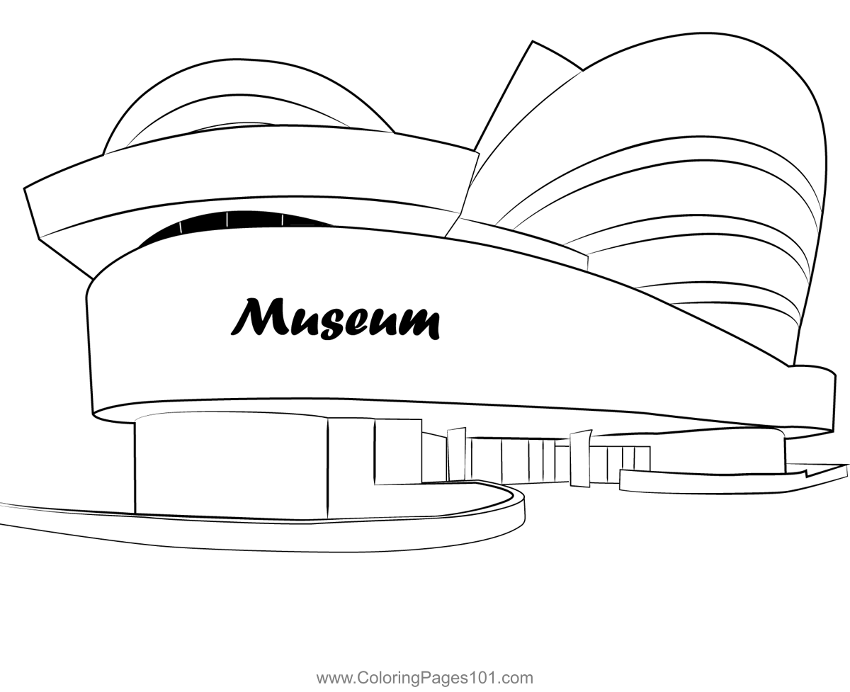 Guggenheim Museum Coloring Page for Kids - Free Museums Printable ...