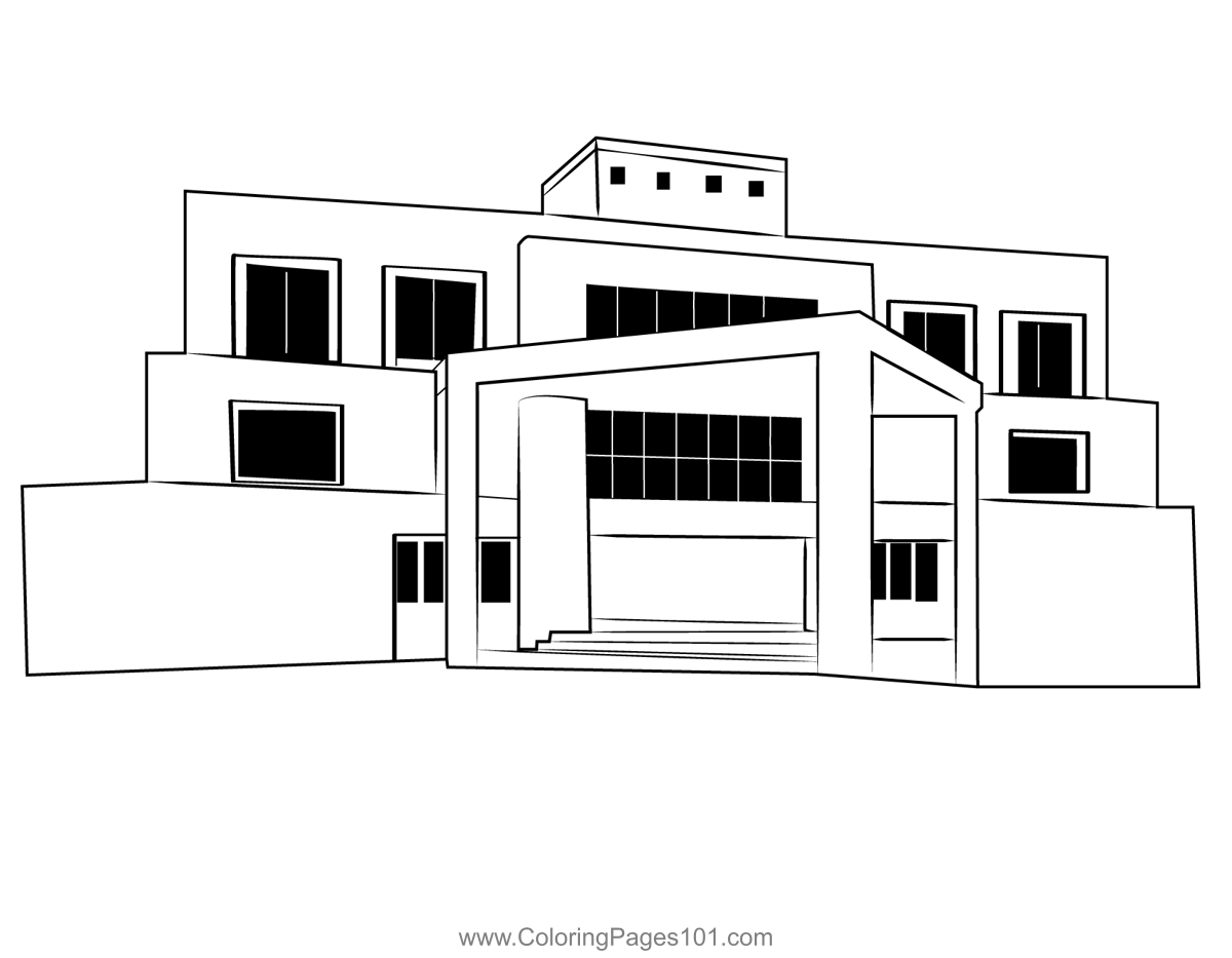 School 12 Coloring Page for Kids - Free Schools Printable Coloring ...