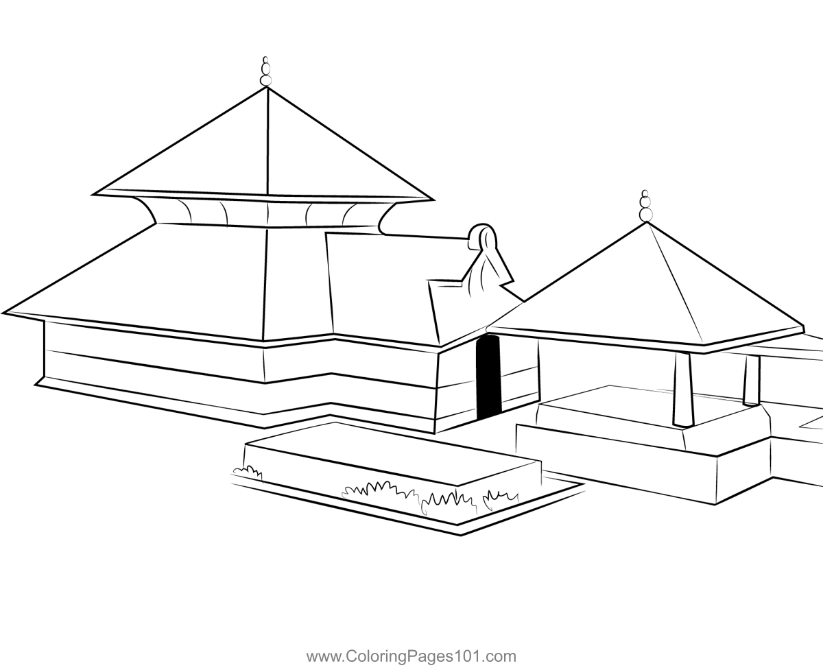 Ananthapura Lake Temple Coloring Page for Kids - Free Temples Printable ...