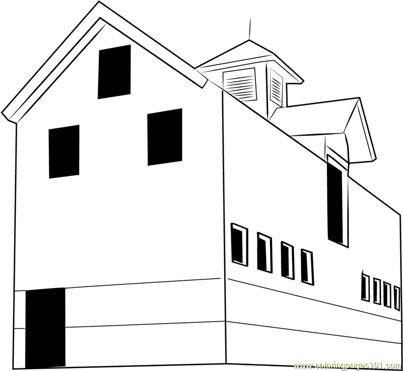 Knox Farm Barns Coloring Page for Kids - Free Barns Printable Coloring ...