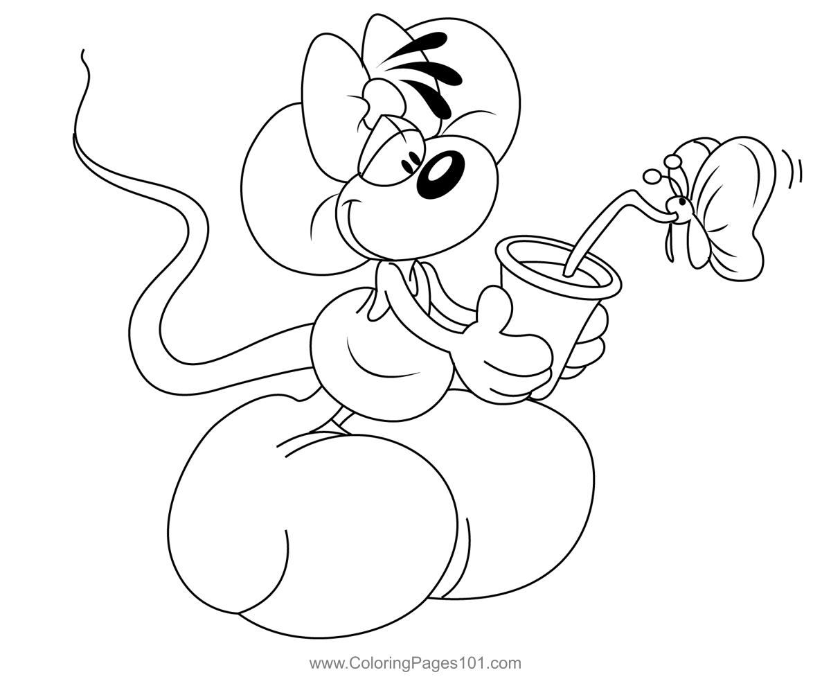 Diddlina With Juice Coloring Page for Kids - Free Diddl Printable ...