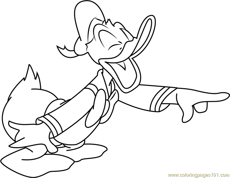 Donald Duck Laughing Coloring Page for Kids - Free Donald Duck ...