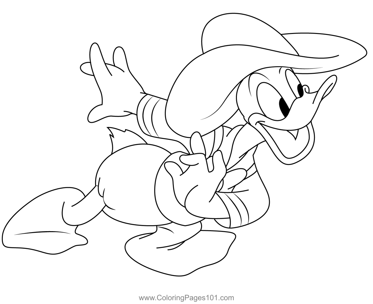 Shouting Donald Duck Coloring Page for Kids - Free Donald Duck ...