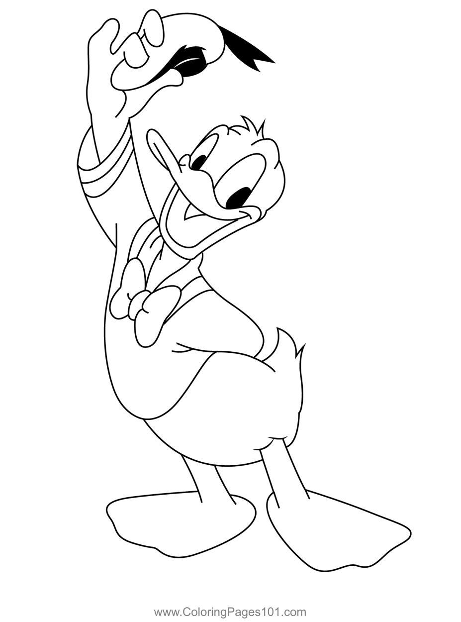 The Donald Duck Coloring Page for Kids - Free Donald Duck Printable ...