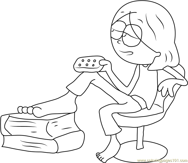 Lizzie McGuire Sitting on Chair Coloring Page - Free Lizzie McGuire ...