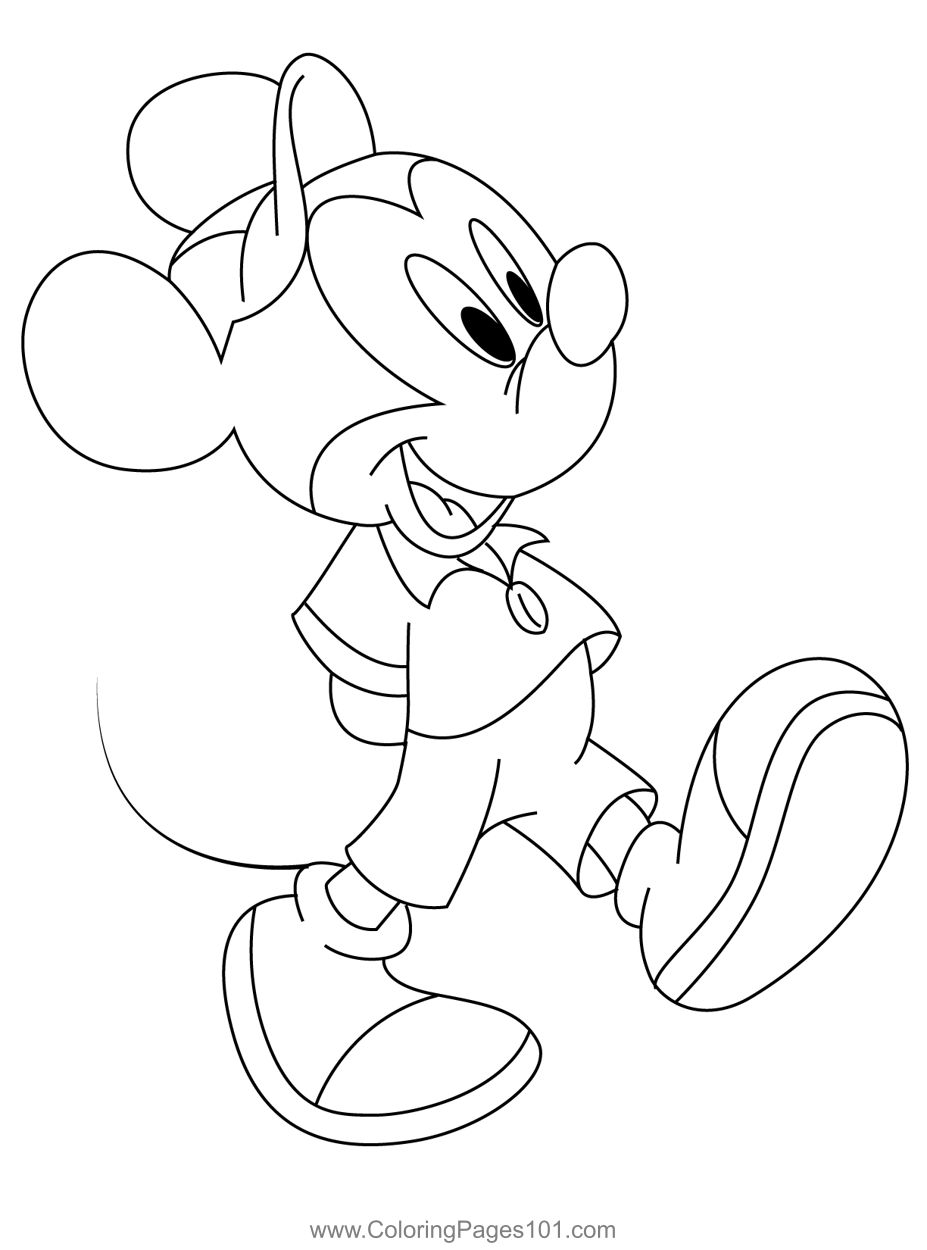Cool Mickey Mouse Coloring Page for Kids - Free Mickey Mouse Printable ...