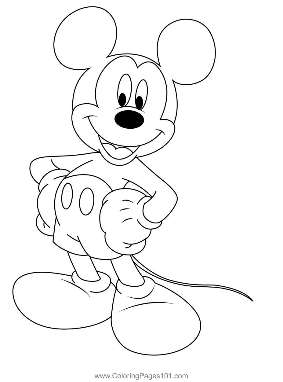 Mickey Mouse Style Coloring Page for Kids - Free Mickey Mouse Printable ...