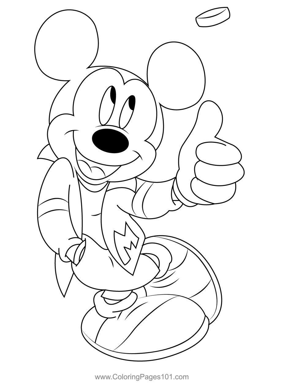 Mickey Mouse Tossing Coin Coloring Page for Kids - Free Mickey Mouse ...