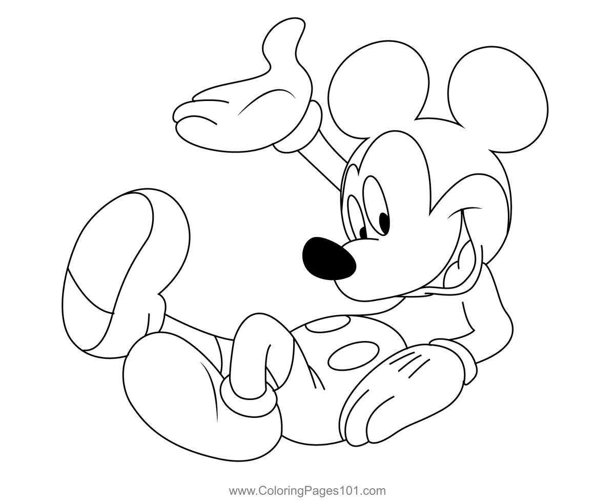 Rest Mickey Mouse Coloring Page for Kids - Free Mickey Mouse Printable ...