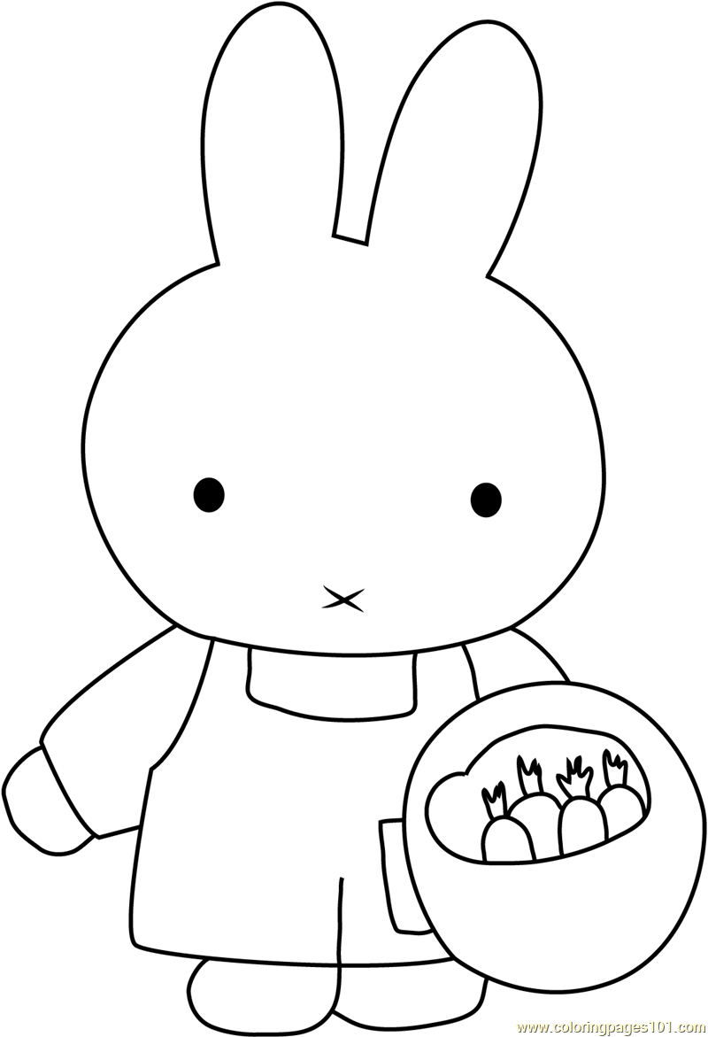 Miffy Planting Seeds Coloring Page for Kids - Free Miffy Printable ...