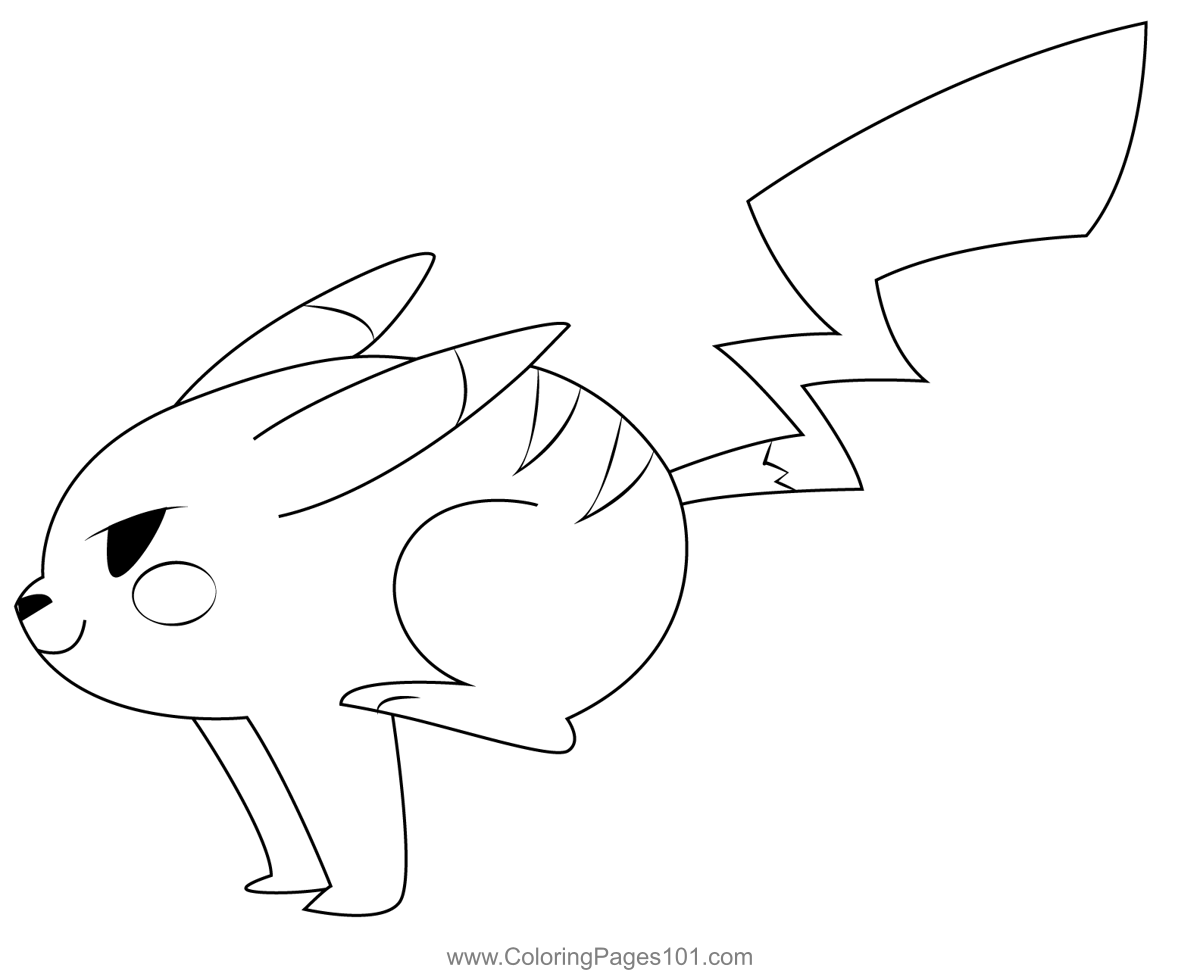 Pikachu Running Coloring Page for Kids - Free Pikachu Printable ...
