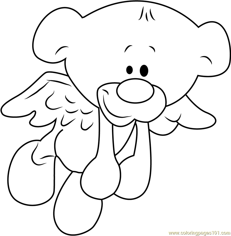 Pimboli Bear Fly Coloring Page for Kids - Free Pimboli Printable ...