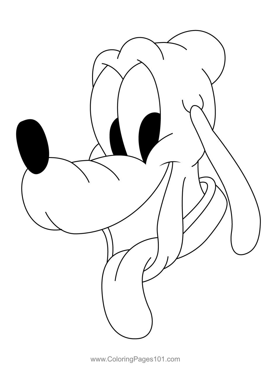 Pluto The Dog Coloring Page for Kids - Free Pluto Printable Coloring ...