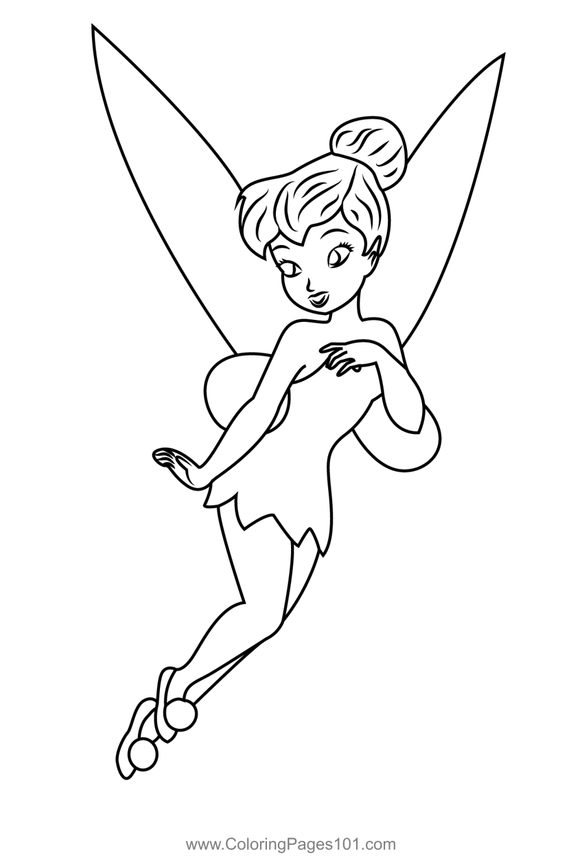 Beautiful Tinkerbell Coloring Page for Kids - Free Tinker Bell ...