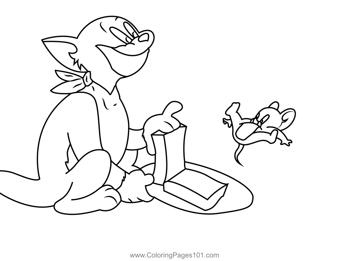 Tom Ready To Eat Jerry Coloring Page for Kids - Free Tom and Jerry ...
