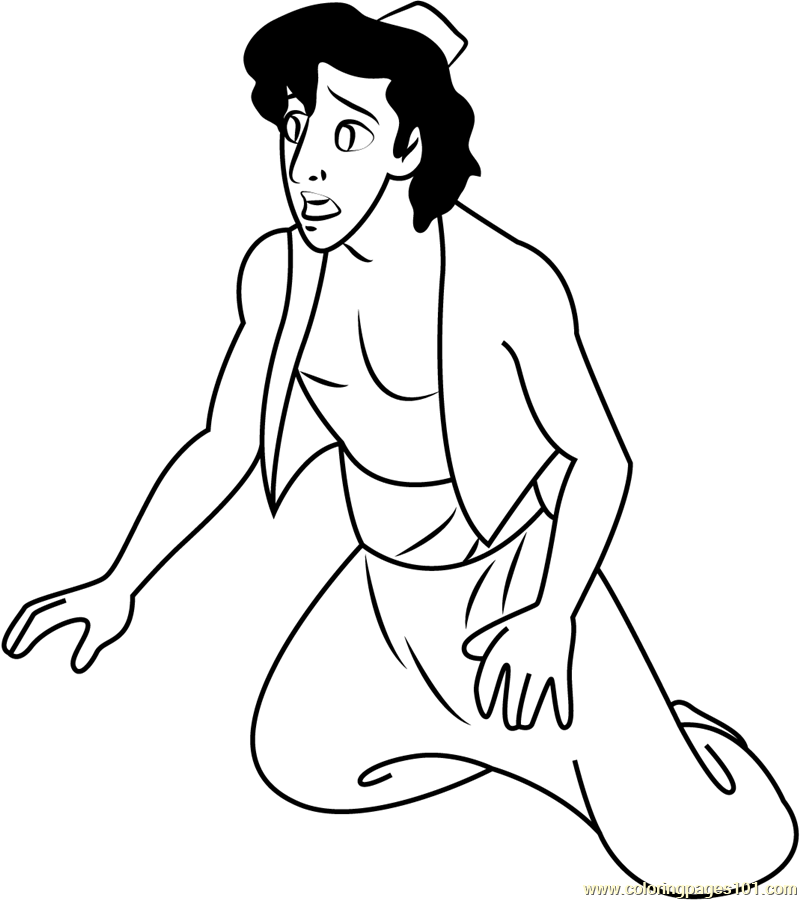 Aladdin get Terrible Coloring Page for Kids - Free Aladdin Printable ...