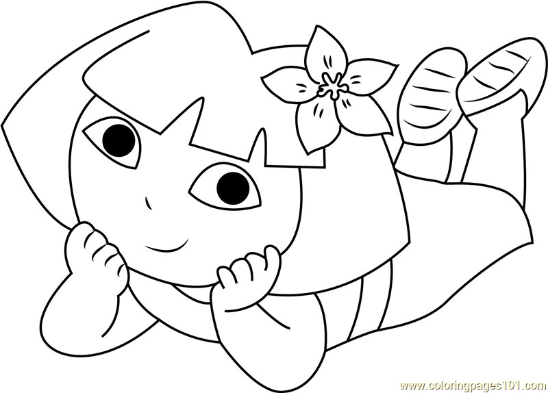 Sleeping See Coloring Page for Kids - Free Dora the Explorer Printable ...