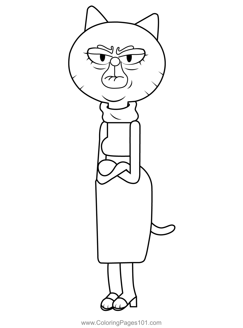 Mary Senicourt The Amazing World of Gumball Coloring Page for Kids ...